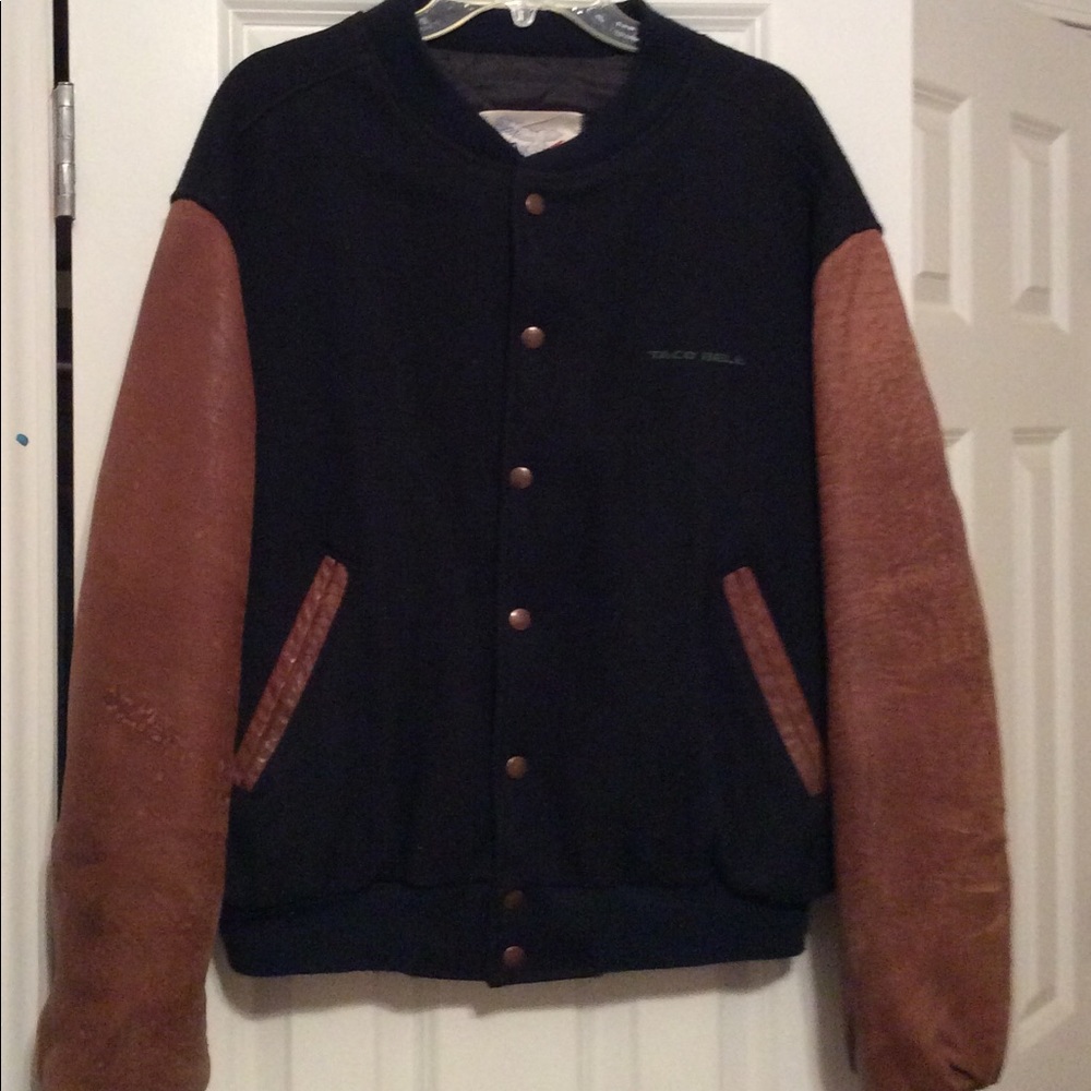Taco Bell Branded Leather Letterman Jacket - Gem